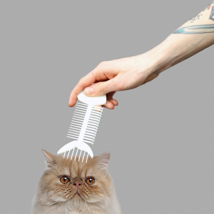 3D Printable 'SLEEP WITH THE FISHES' Feline Alternative Grooming Comb ...