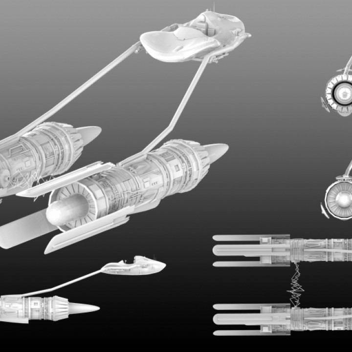 3D Printable Anakin Skywalker PodRacer by Alejandro San Martín