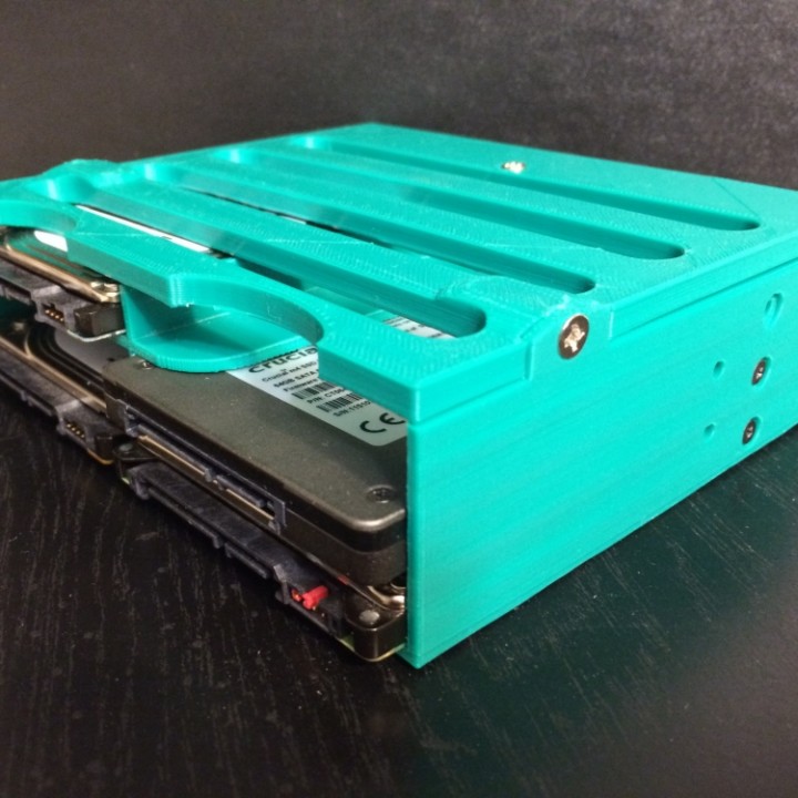 3D Printable 6 x 2.5" Drive to one 5.25 Optical Drive Bay Adapter. by JJ
