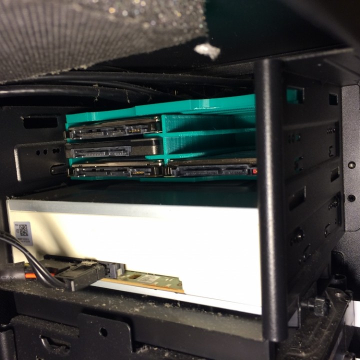 3D Printable 6 x 2.5" Drive to one 5.25 Optical Drive Bay Adapter. by JJ