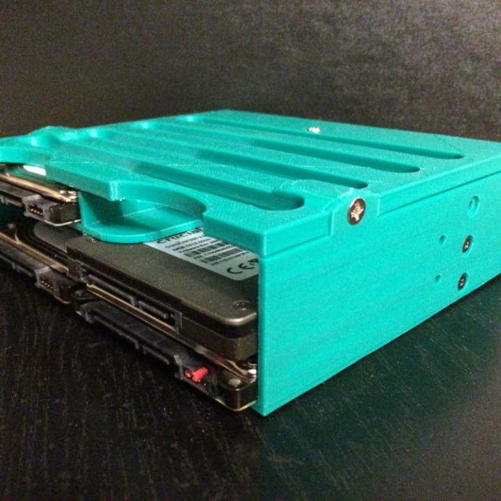 3D Printable 6 x 2.5" Drive to one 5.25 Optical Drive Bay Adapter. by JJ
