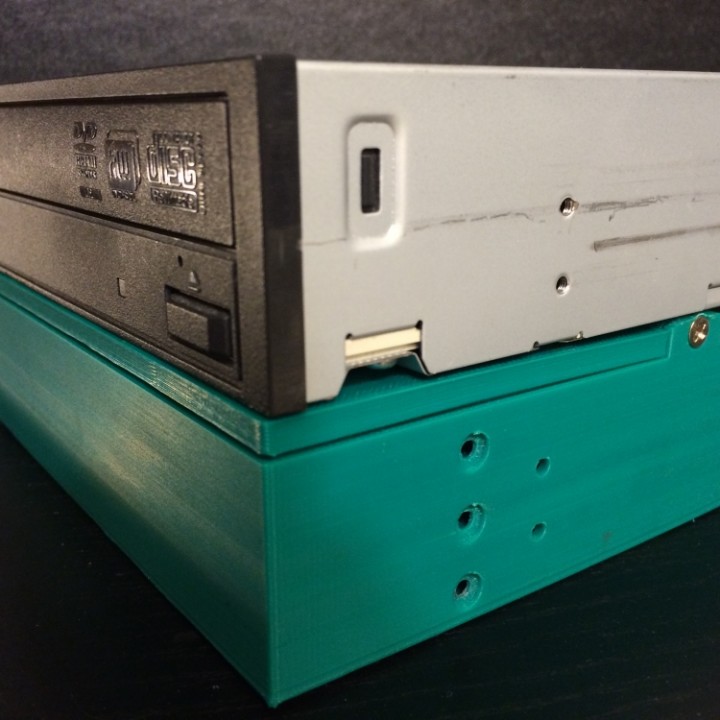 3D Printable 6 x 2.5" Drive to one 5.25 Optical Drive Bay Adapter. by JJ
