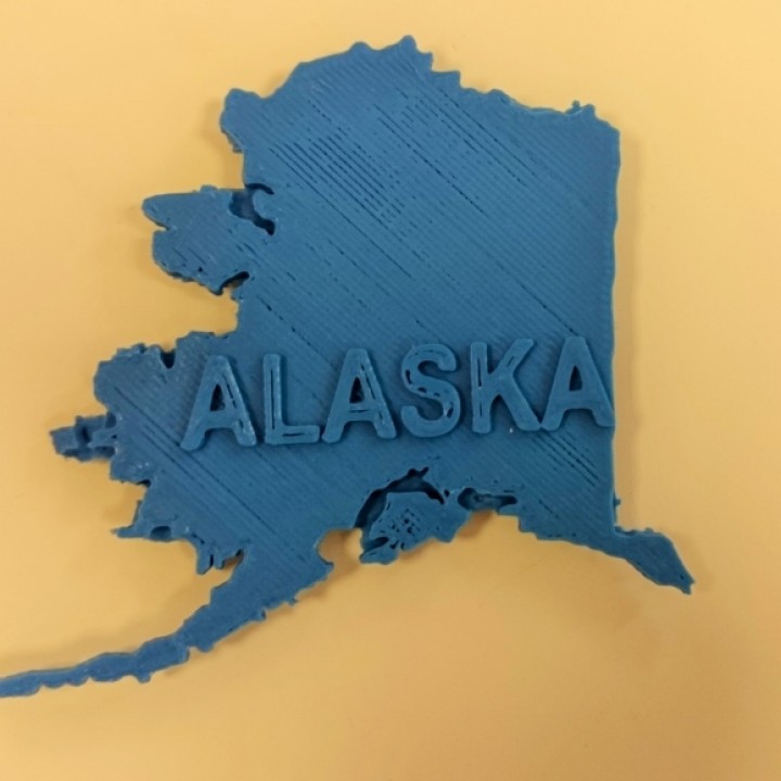 3D Printable Map of Alaska by Deepak Devmore