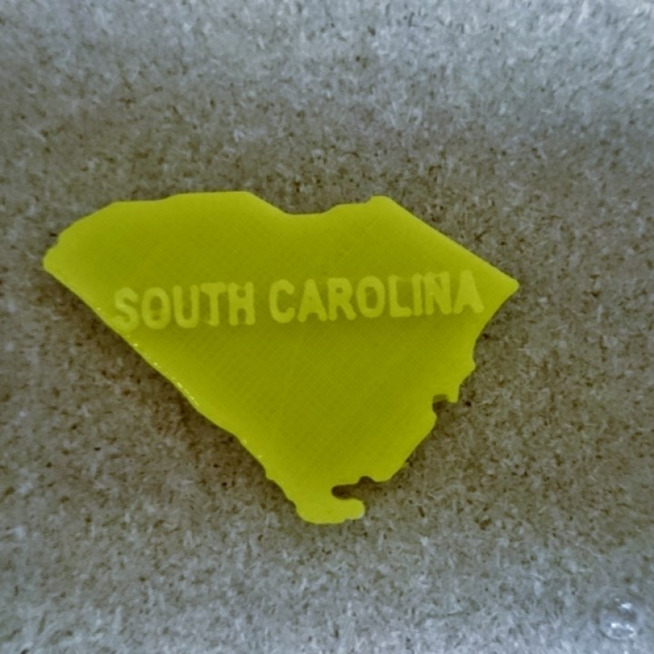 3D Printable Map of South Carolina by Deepak Devmore