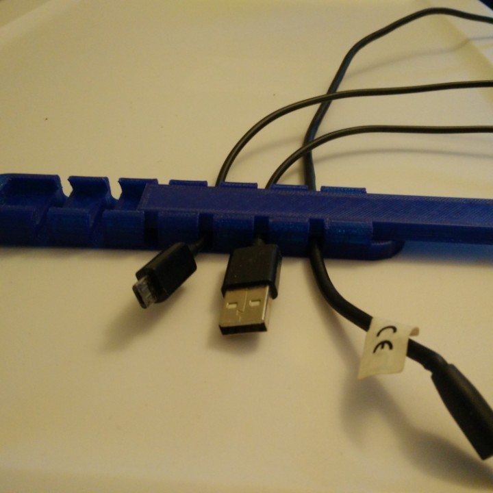 3D Printable 6 Cable Organizer and Holder by Cameron O'Neill