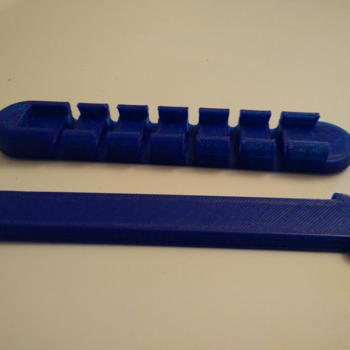 3D Printable 6 Cable Organizer and Holder by Cameron O'Neill