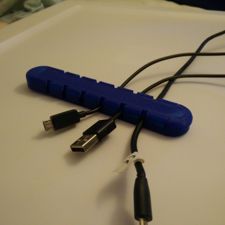 3D Printable 6 Cable Organizer and Holder by Cameron O'Neill