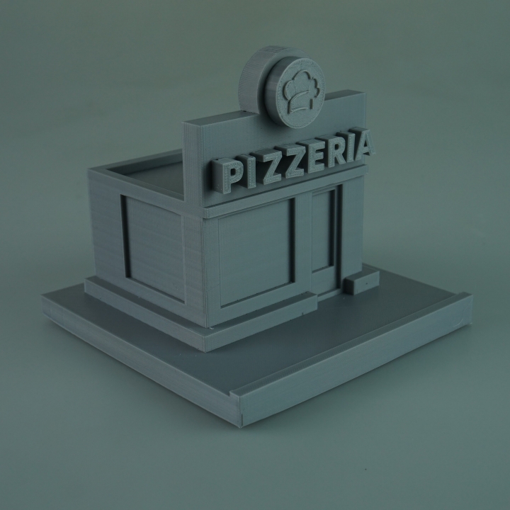 3D Printable Cartoon Building_Pizza by Kai Cheng & His Students