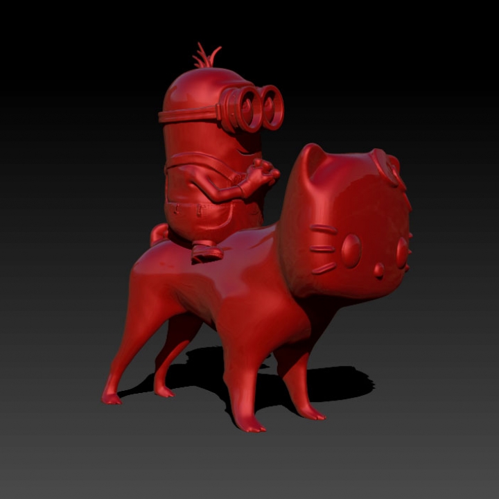 3D Printable Hello minion kitty pug by marco villa