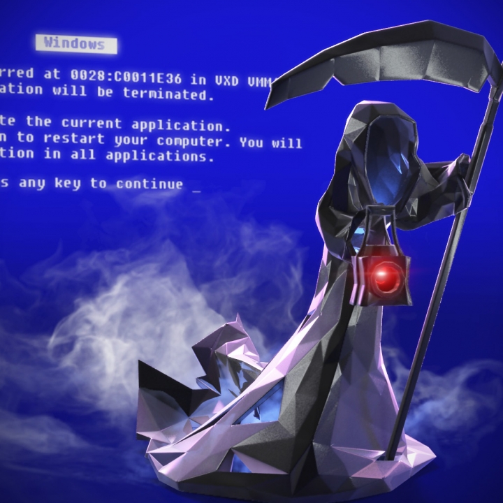 3D Printable Digi-Reaper (blue screen of death) by Sander