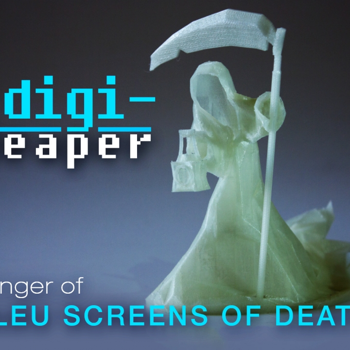 3D Printable Digi-Reaper (blue screen of death) by Sander