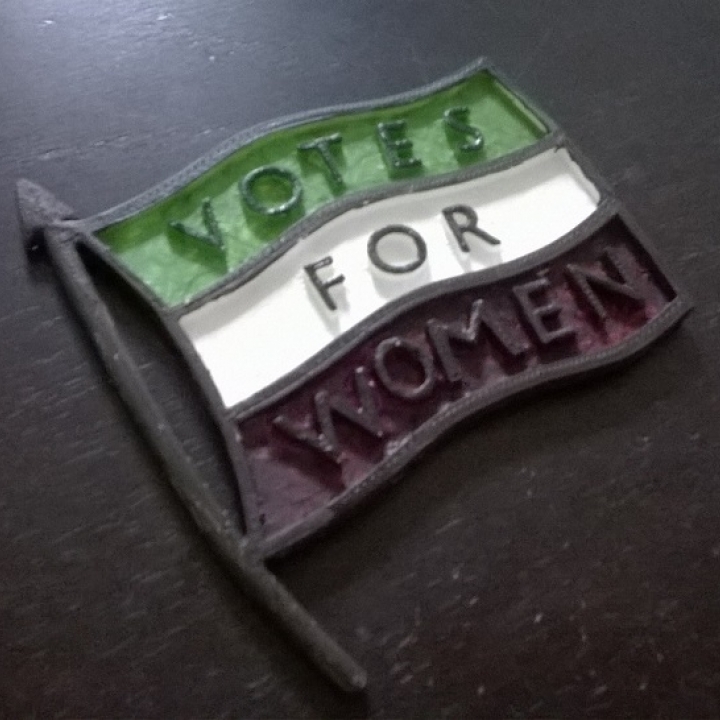 3D Printable WSPU Badge - Emmeline Pankhurst's 156th Birthday by Yvan ...