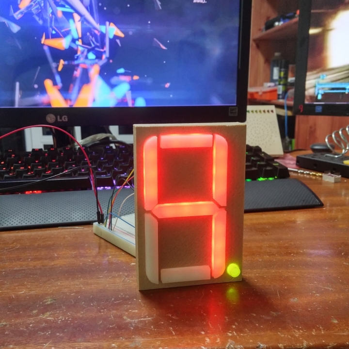 3D Printable 4" Seven Segment Display by Mayur Singh