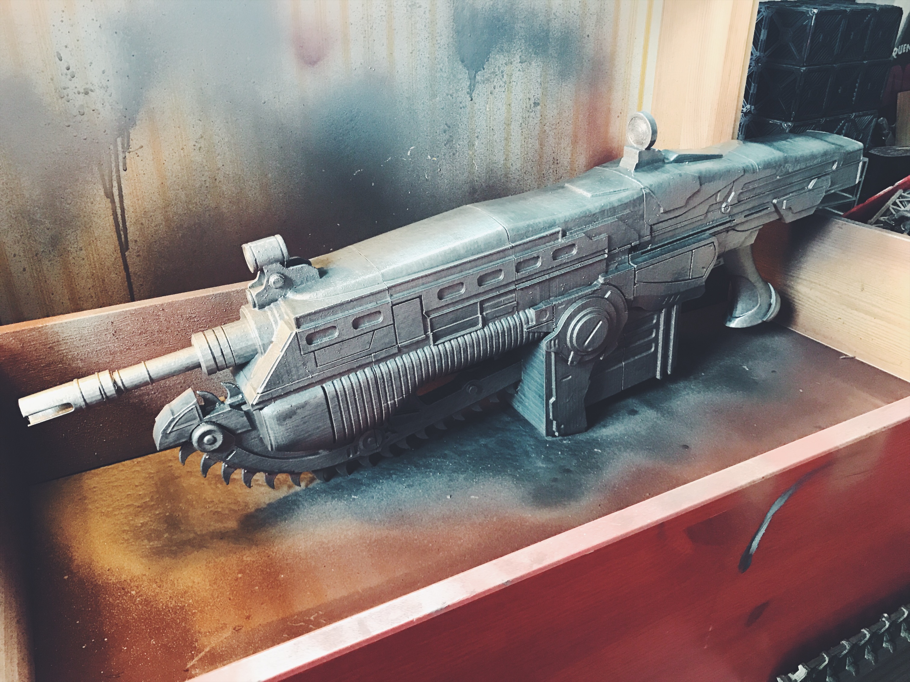 3D Print of Gears Of War Lancer- CHAINSAW GUN! by aaskedall