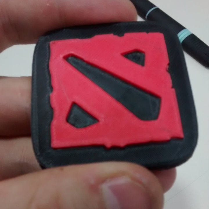 3D Printable Dota 2 Logo - two pieces press fit by Josep CQ