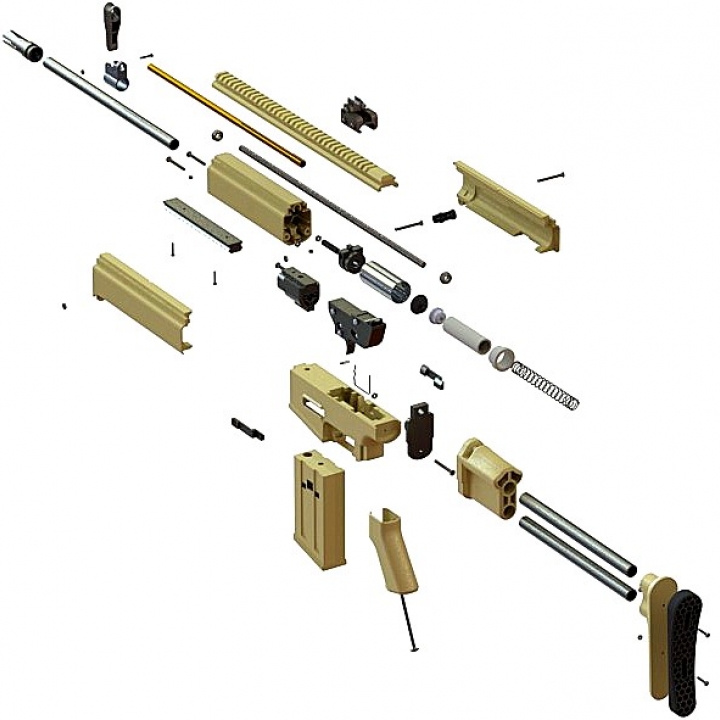 3D Printable Airsoft Rifle by Sam Logan