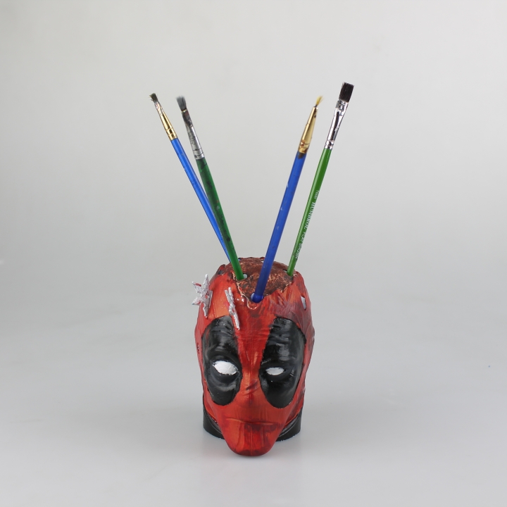 Deadpool Head Pencil Holder Deadpool Head Sharpie/pen Holder By Robert