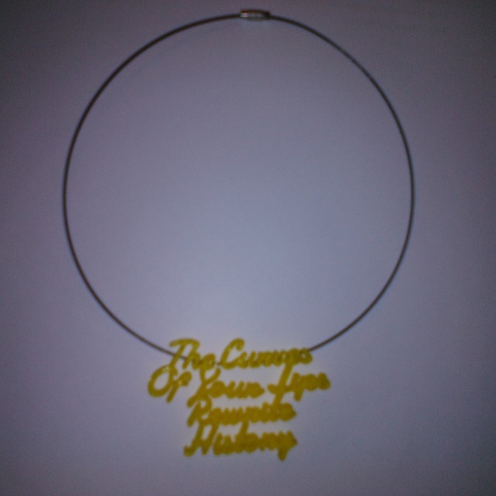 3D Printable Wordy Jewellery - "The Curves of your Lips" by Cris Thompson