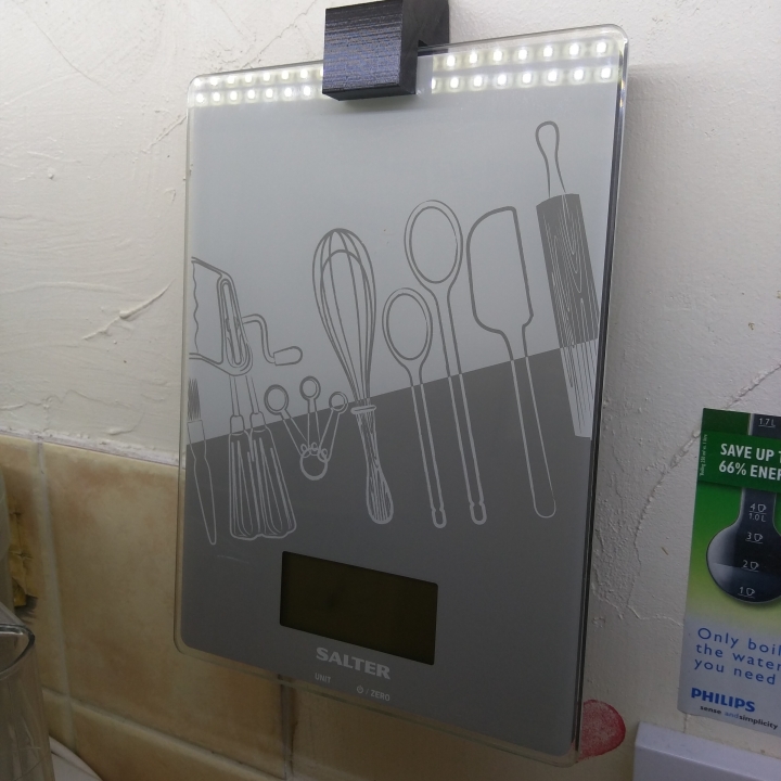 3D Printable Wall mount for Salter Glass Electronic Kitchen Scales 1102 ...