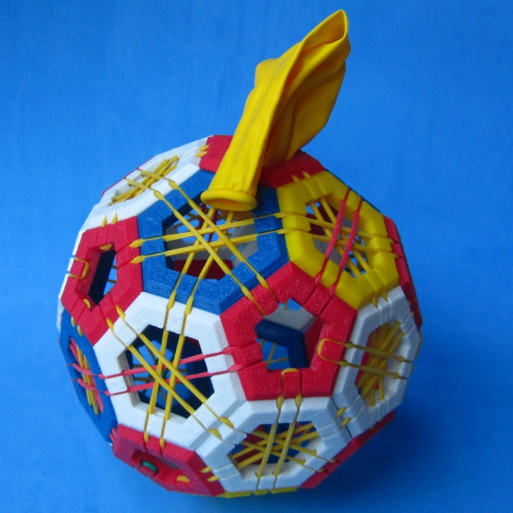 3D Printable Truncated icosahedron puzzle by Kirby Downey