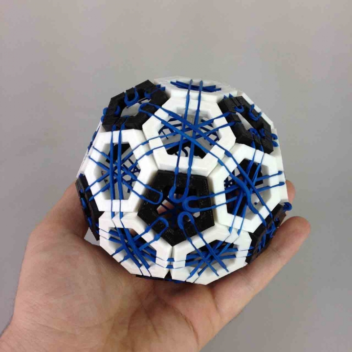 3D Printable Truncated icosahedron puzzle by Kirby Downey
