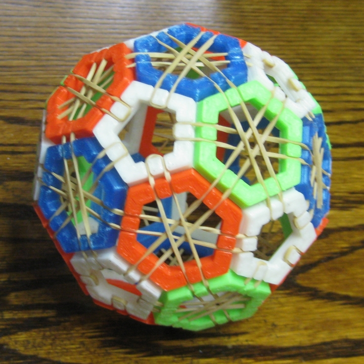 3D Printable Truncated icosahedron puzzle by Kirby Downey