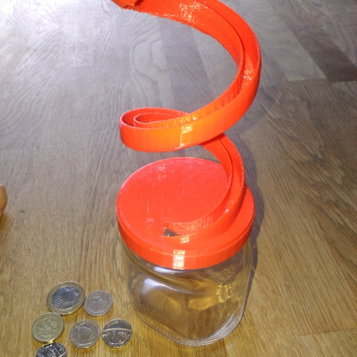 3D Printable Spiral Money Box - Nutella Jar by Cris Thompson