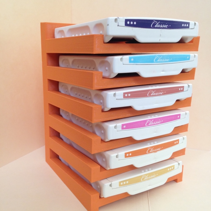 3D Printable Ink Pad Stand Stamping UP! by Barton Crowell