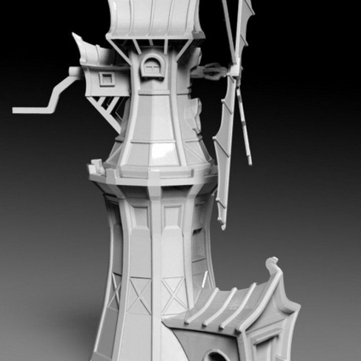 3D Printable Fantasy Windmill by Sergey Kolesnik