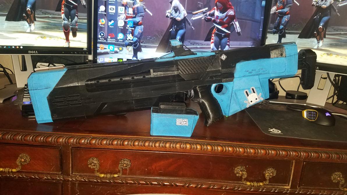 3D Print of Destiny Jade Rabbit 1:1 Exotic Scout Rifle by L337357