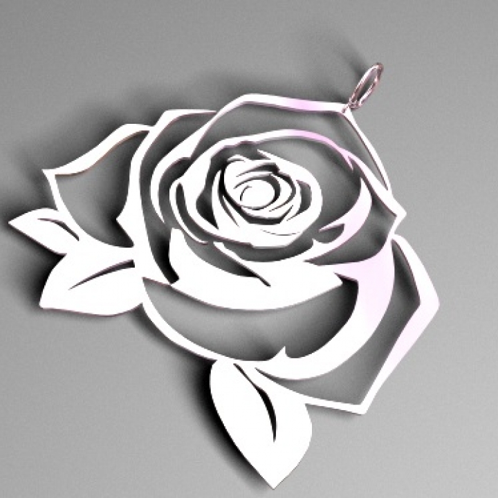 3D Printable Rose Pendant by Adithya