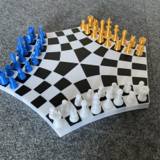 3D Printable Three player chess board set and puzzle by BlazP