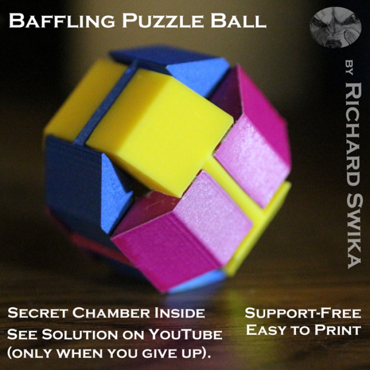 3D Printable Baffling Puzzle Ball by Richard Swika