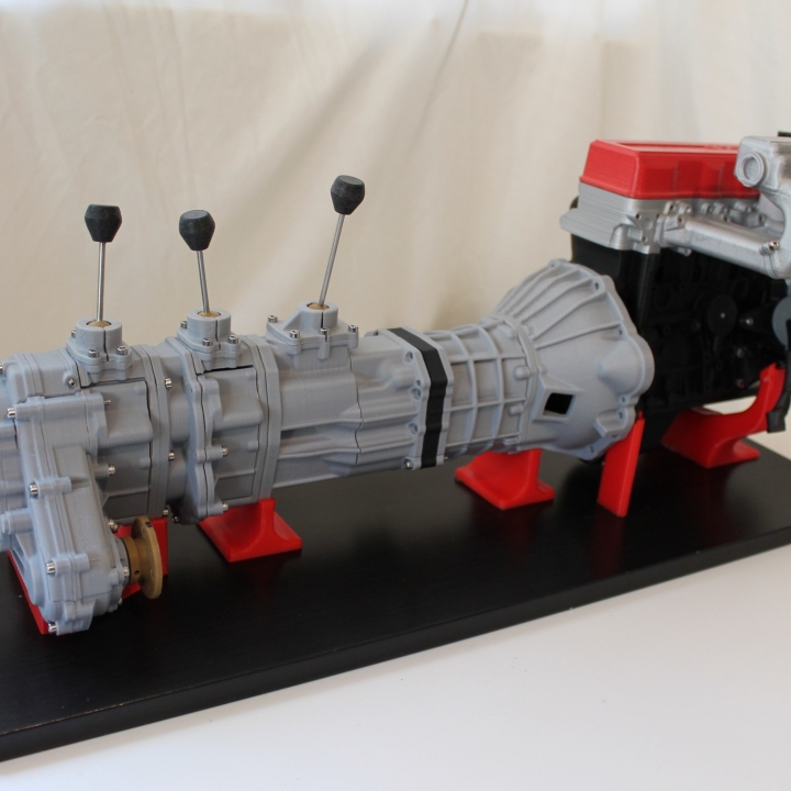 3D Printable Complete working model, 4 cylinder engine, transmission ...