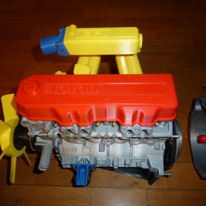 3D Print of Complete working model, 4 cylinder engine, transmission ...