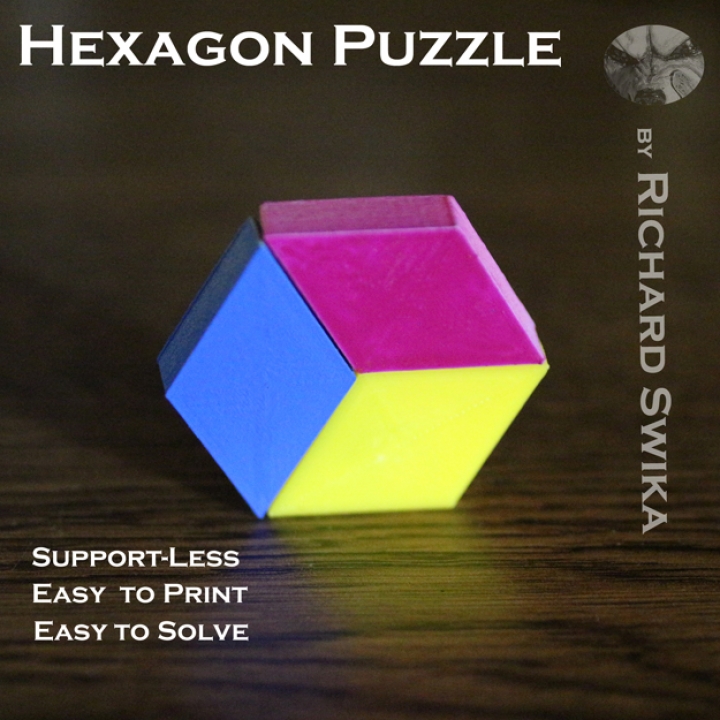 3D Printable Hexagon Puzzle by Richard Swika