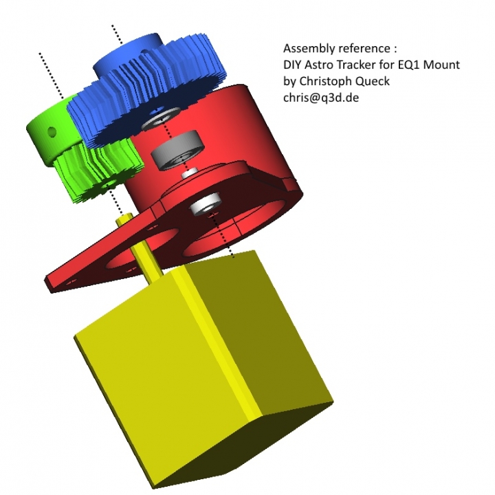 3D Printable DIY Astro tracker for EQ1 Telescope Mount by Christoph Queck
