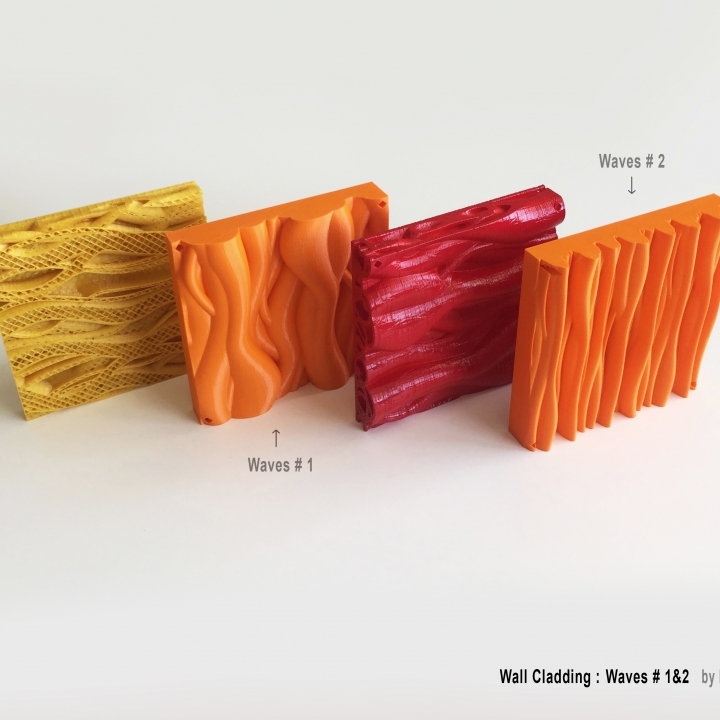 3D Printable Wall Cladding "Waves" #1 by David Mussaffi