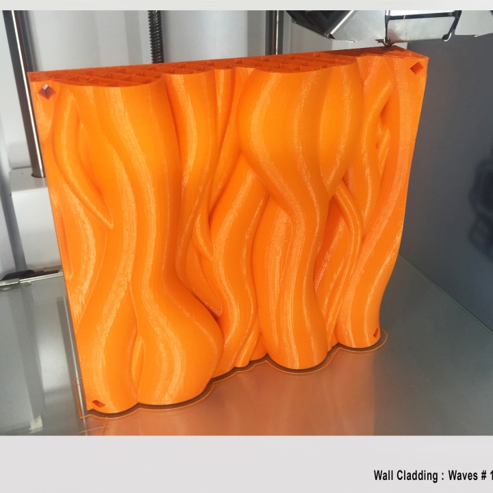 3D Printable Wall Cladding "Waves" #1 by David Mussaffi