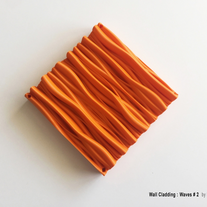 3D Printable Wall Cladding "Waves" #2 by David Mussaffi