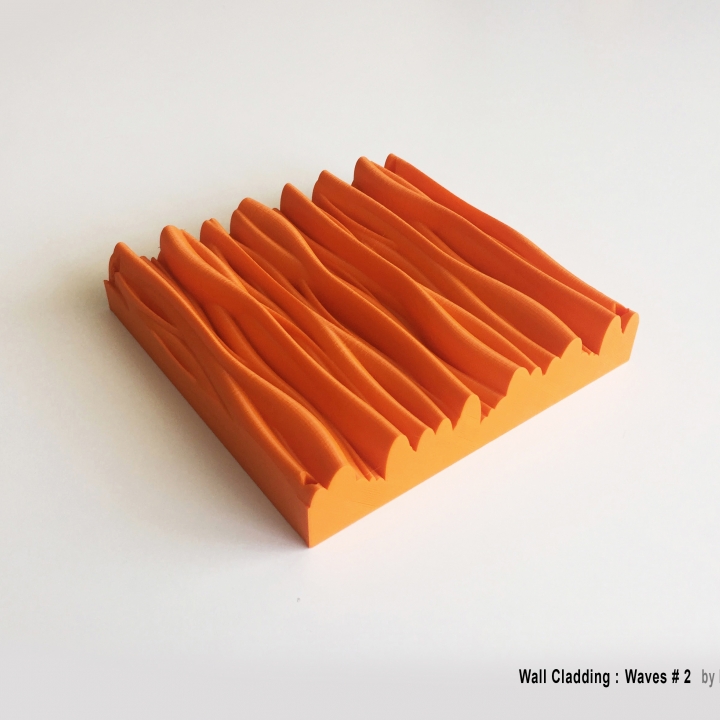 3D Printable Wall Cladding "Waves" #2 by David Mussaffi