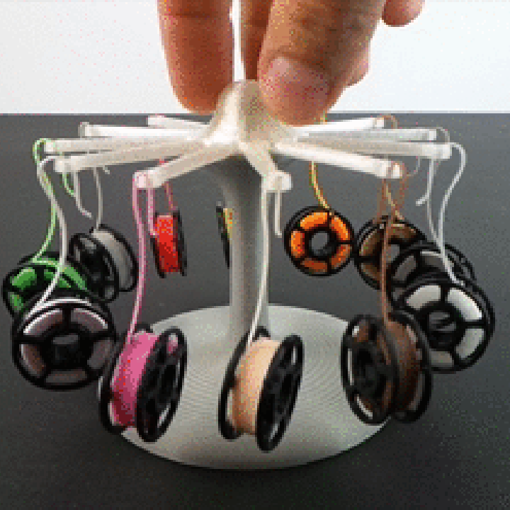 3D Printable Mini filament spool and earring carousel stand by ...