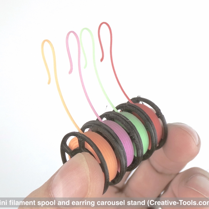 3D Printable Mini filament spool and earring carousel stand by ...