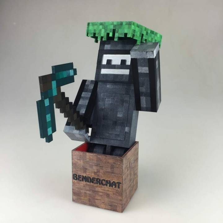 3D Printable Custom Minecraft Character BenderChat by Simone Fontana