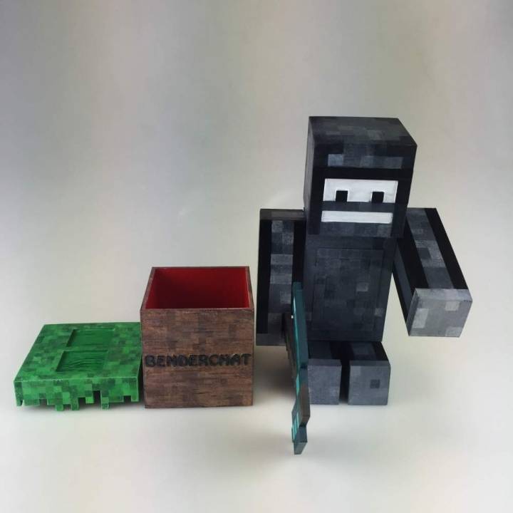 3D Printable Custom Minecraft Character BenderChat by Simone Fontana