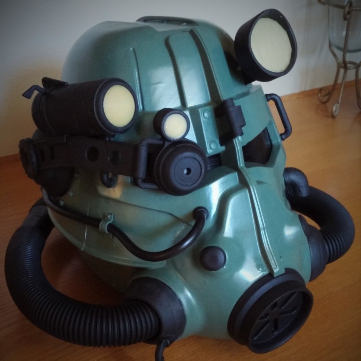 3D Print of Fallout 3 - T45-d Power Armour Helmet by RichWP