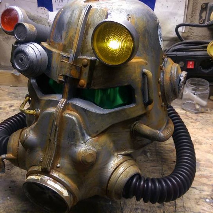 3D Print of Fallout 3 - T45-d Power Armour Helmet by TieKai