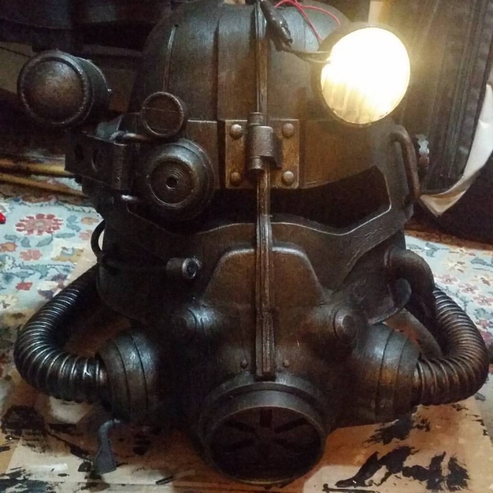 3D Print of Fallout 3 - T45-d Power Armour Helmet by RiazSulaimi