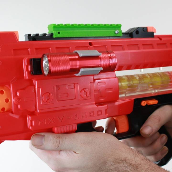 3D Printable Nerf Rivals Flash light holder by Kirby Downey