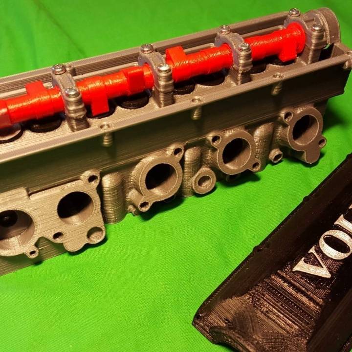 3D Printable Volvo Redblock Cylinder Head by Sara